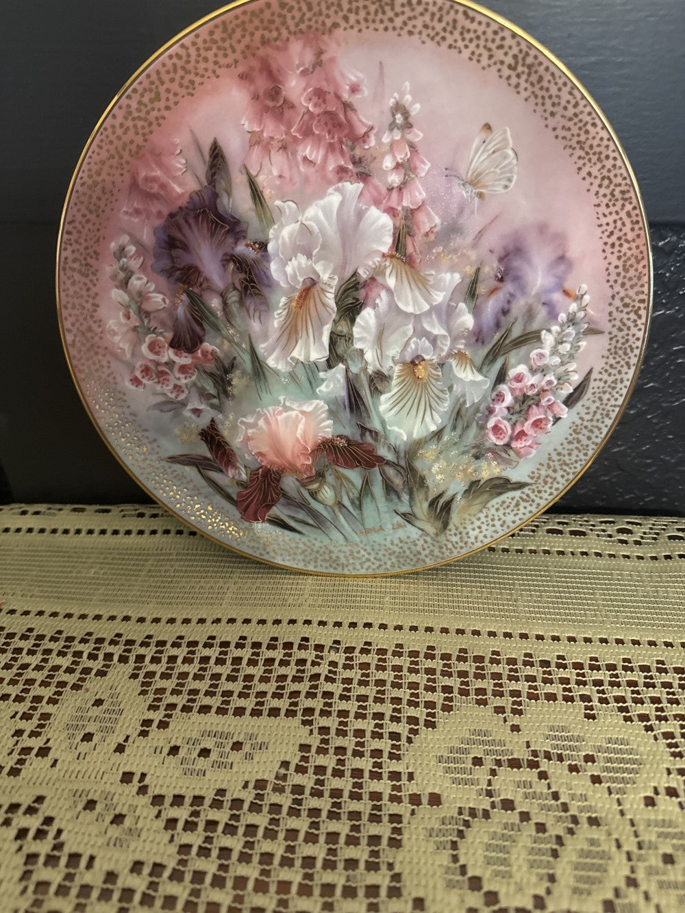 Vintage Plate 1991 Iris Quartet by Lena Liu -RCD – Bliss Marketplace
