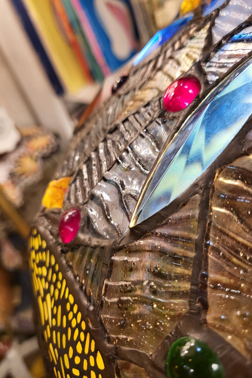 Vintage Dragonfly stained glass lamp MTS – Bliss Marketplace