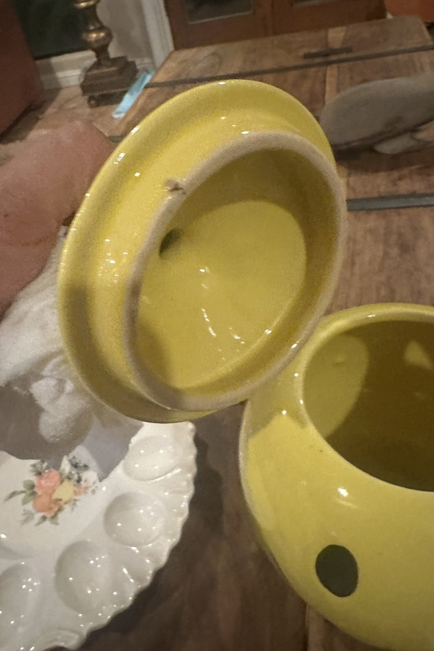 McCoy Pottery Yellow Cookie Jar Smiley Face Happy Day Retro Vintage 19 ...