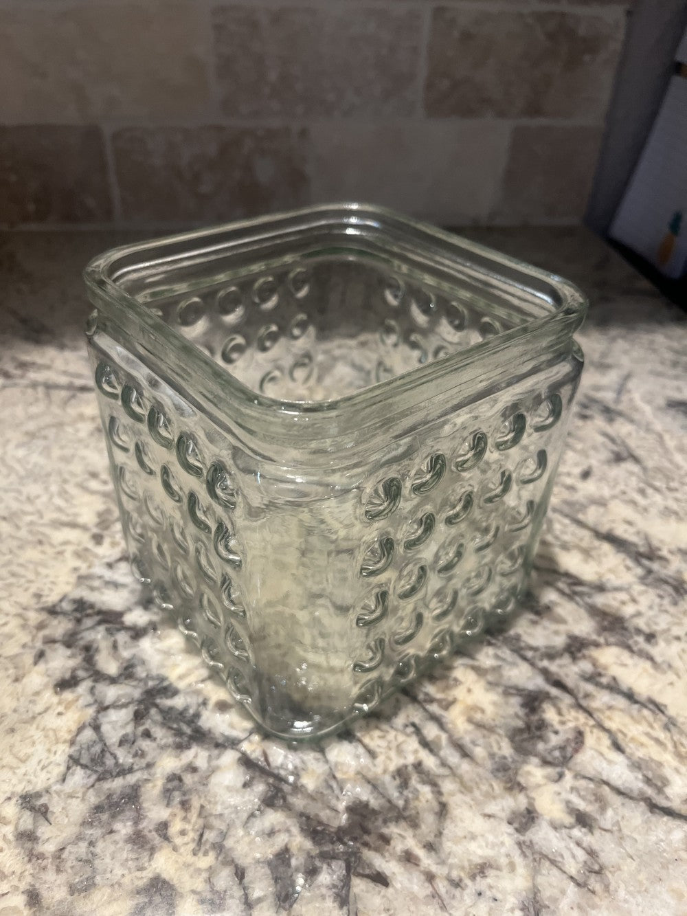 Square Glass Jar with Bumps RCD – Bliss Marketplace