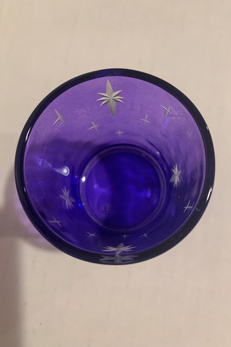 Blue glass w/stars votive MTS – Bliss Marketplace