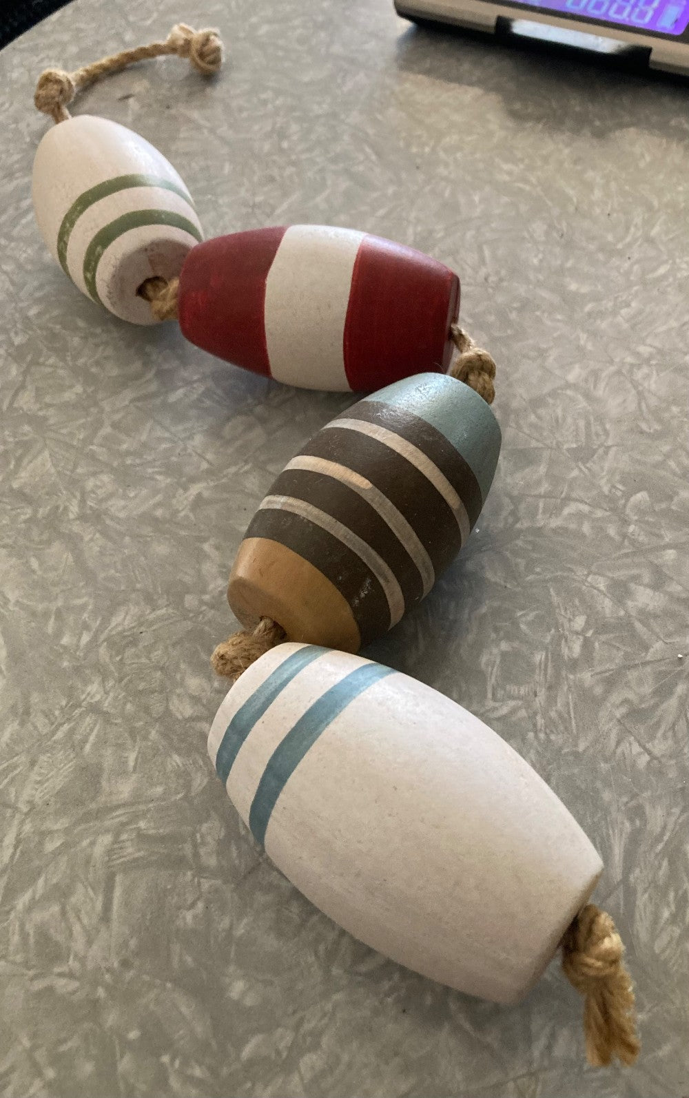 String 4 Wood Buoys (24” total) RSV – Bliss Marketplace