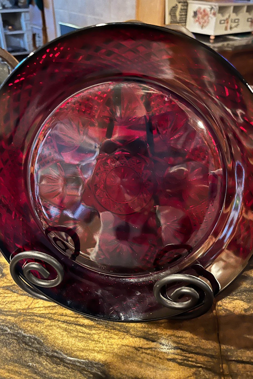 Ruby Red Pattern 10.25 Dinner Plate By Cristal D'Arques-Durand Luminar ...