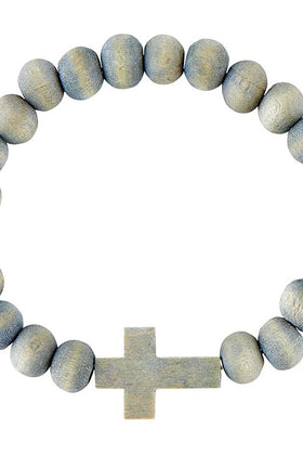 CROSS BEAD BRACELET - BLUE – Bliss Marketplace