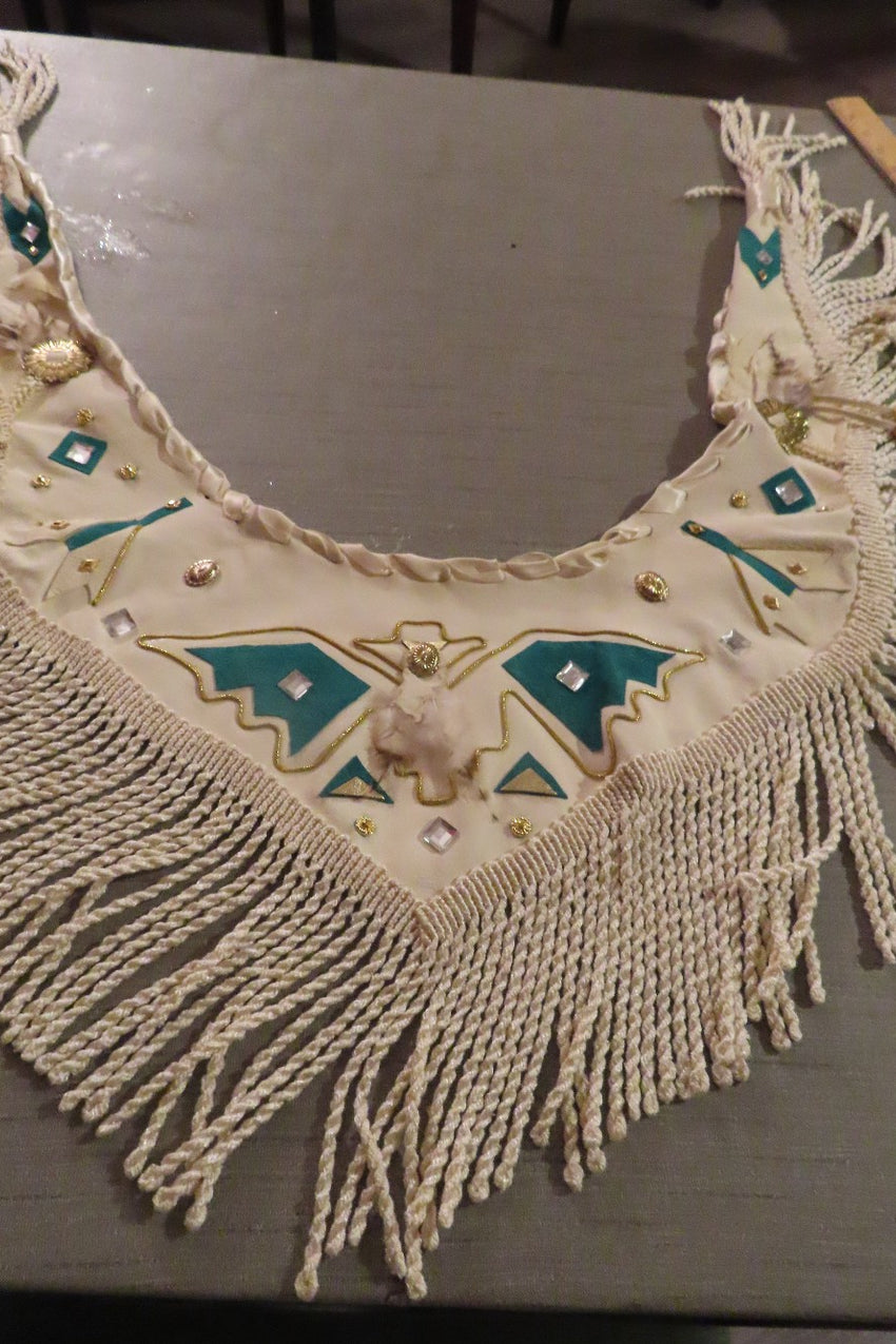 White leather fringed collar by Deborah Sheidler RCD – Bliss Marketplace