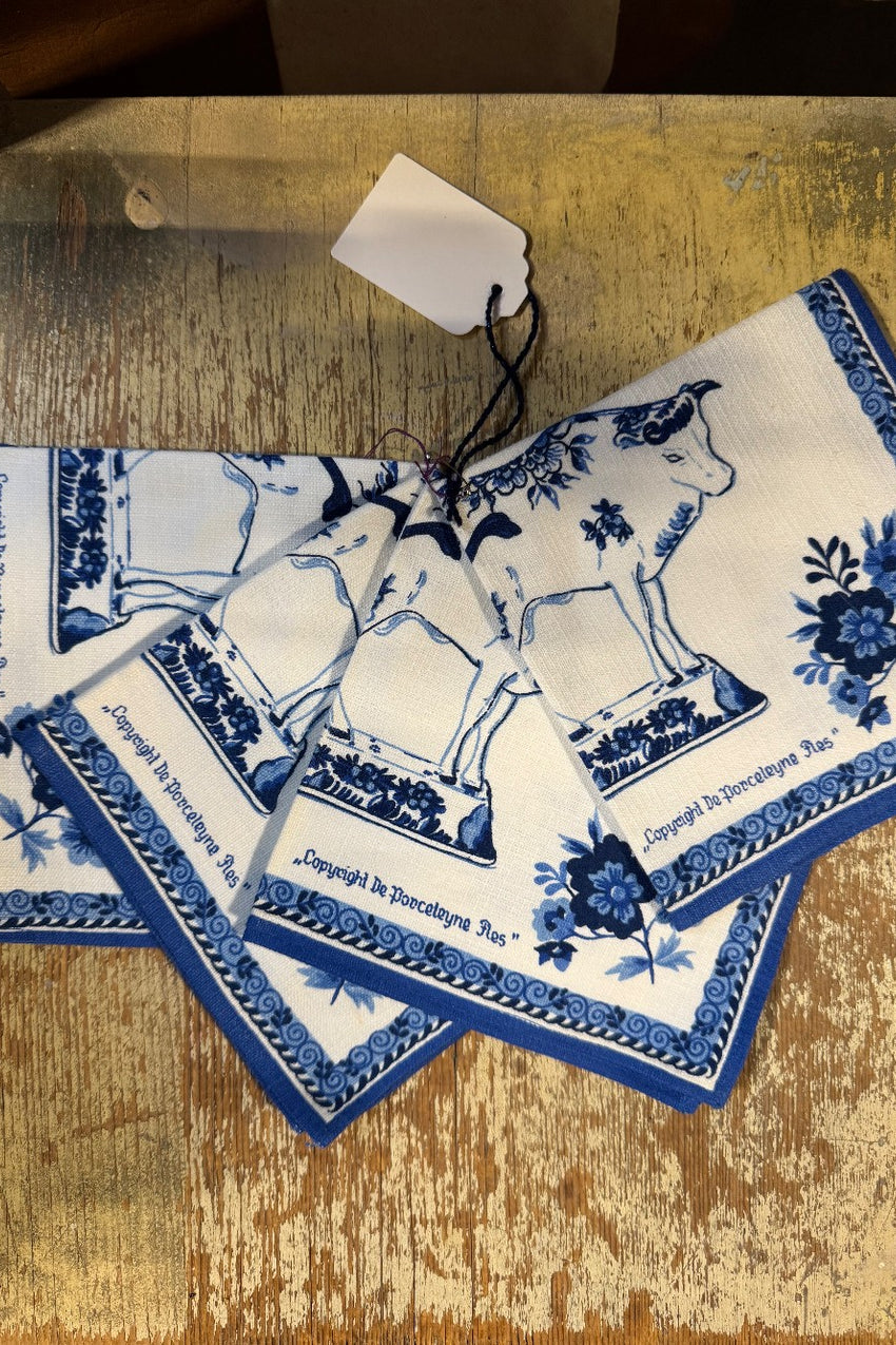 Delft Blue Cow Linen Napkins 4 MTS – Bliss Marketplace