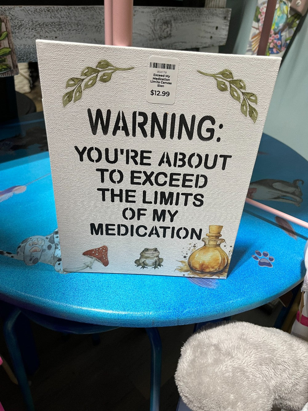 Exceed My Medication Limits Canvas Sign RSV – Bliss Marketplace